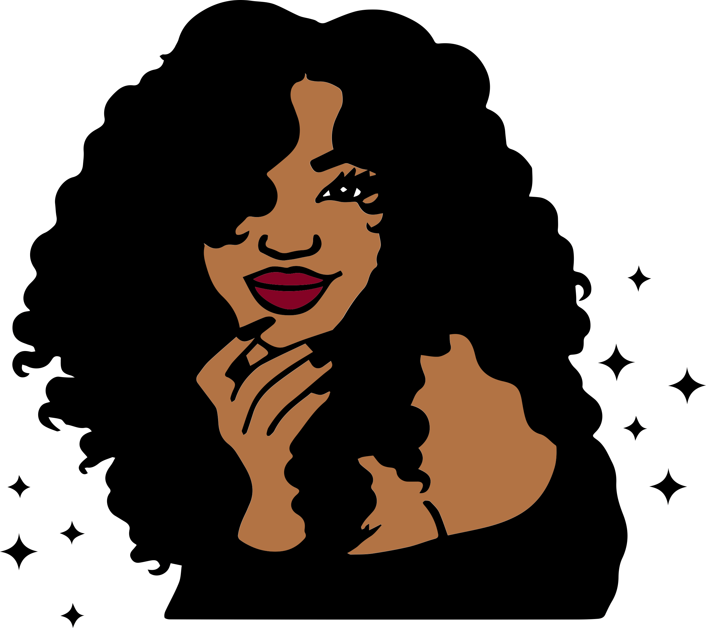 Afro Women 16 Outline Svg Vector | 3dfreevector.com