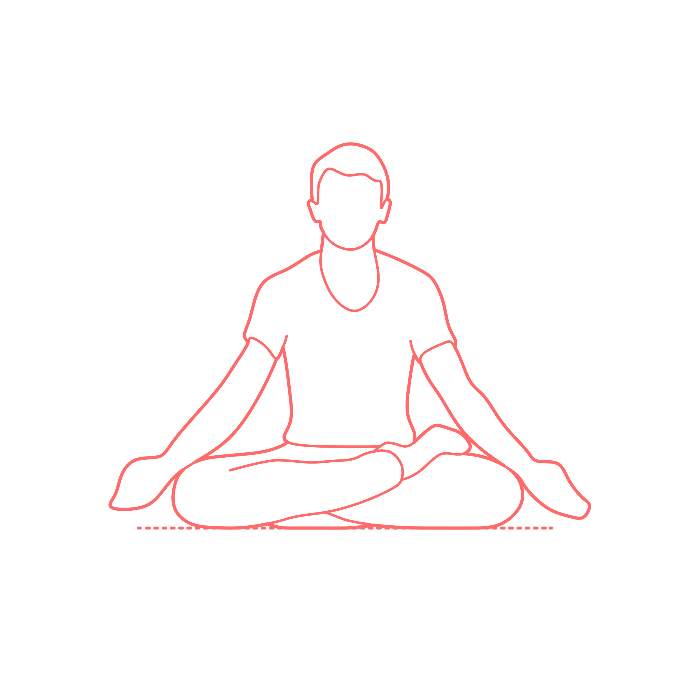 Humans Yoga Poses Half Lotus Pose Stencil Svg Vector | 3dfreevector.com